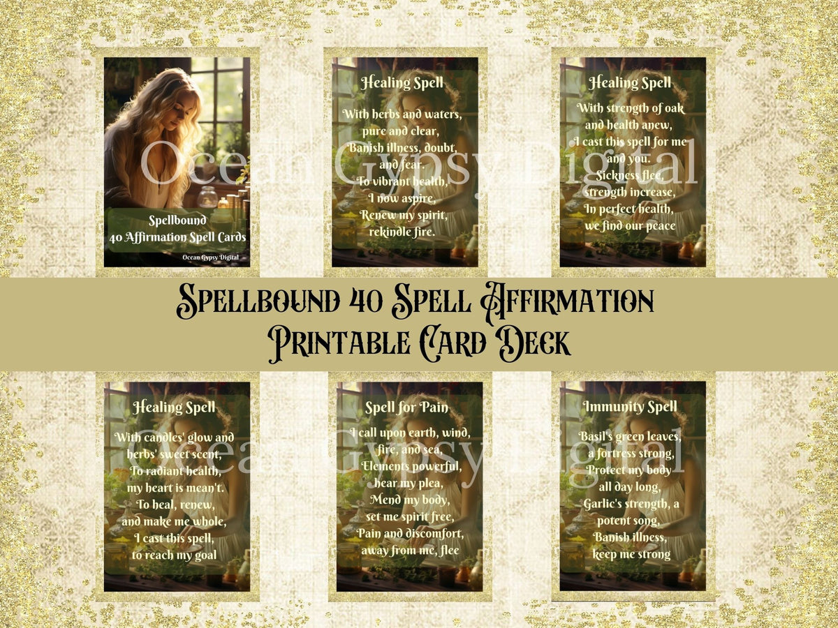Spellbound 40 Spell Affirmation Printable Card Deck with Magical Spell ...